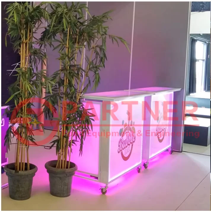Modern Plastic Removable Bar Table Foldable Cocktail Station with LED ...