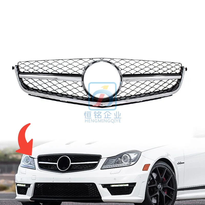 Mercedes W204 C63 C220 Amg Front Bumper Grill 2014 C Class W204 Front ...
