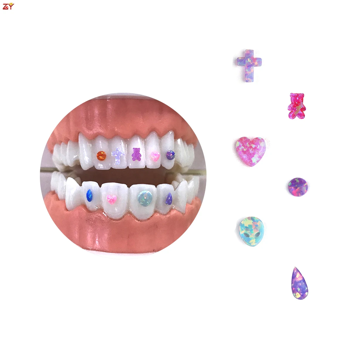 MOQ 1 Piece Tooth Gem in Stock Lead Free Safe Dental Jewelry Colorful ...