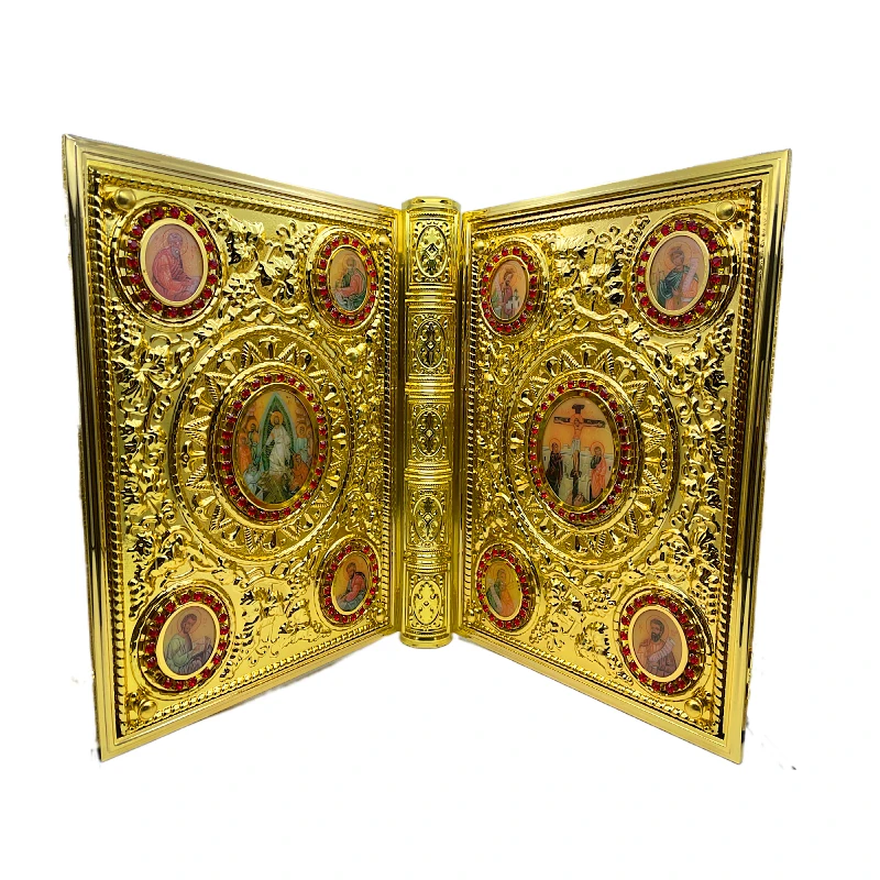 Orthodox Cross Book Cover - Hand Made Gold Planting