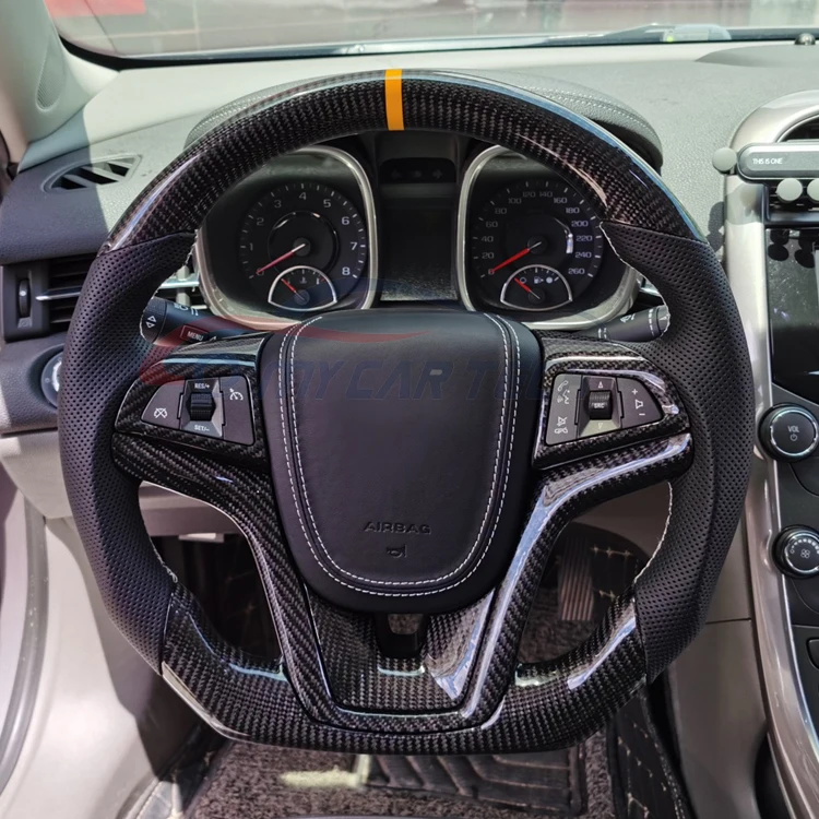 Carbon Fiber Alcantara Steering Wheel With Led Display For Chevrolet ...
