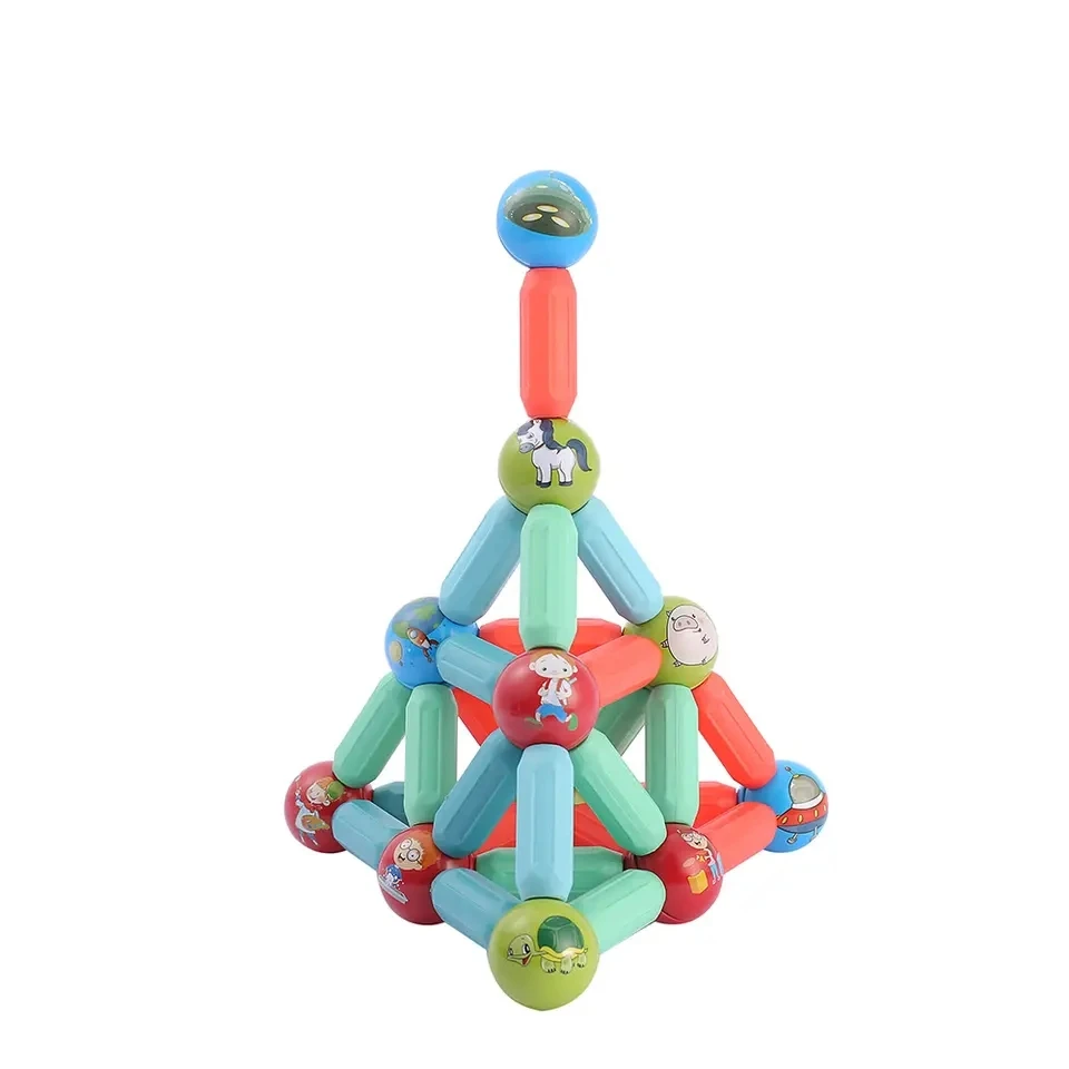 Kids Educational Toys 3d Building Blocks Magnet Stick Rods And Balls ...