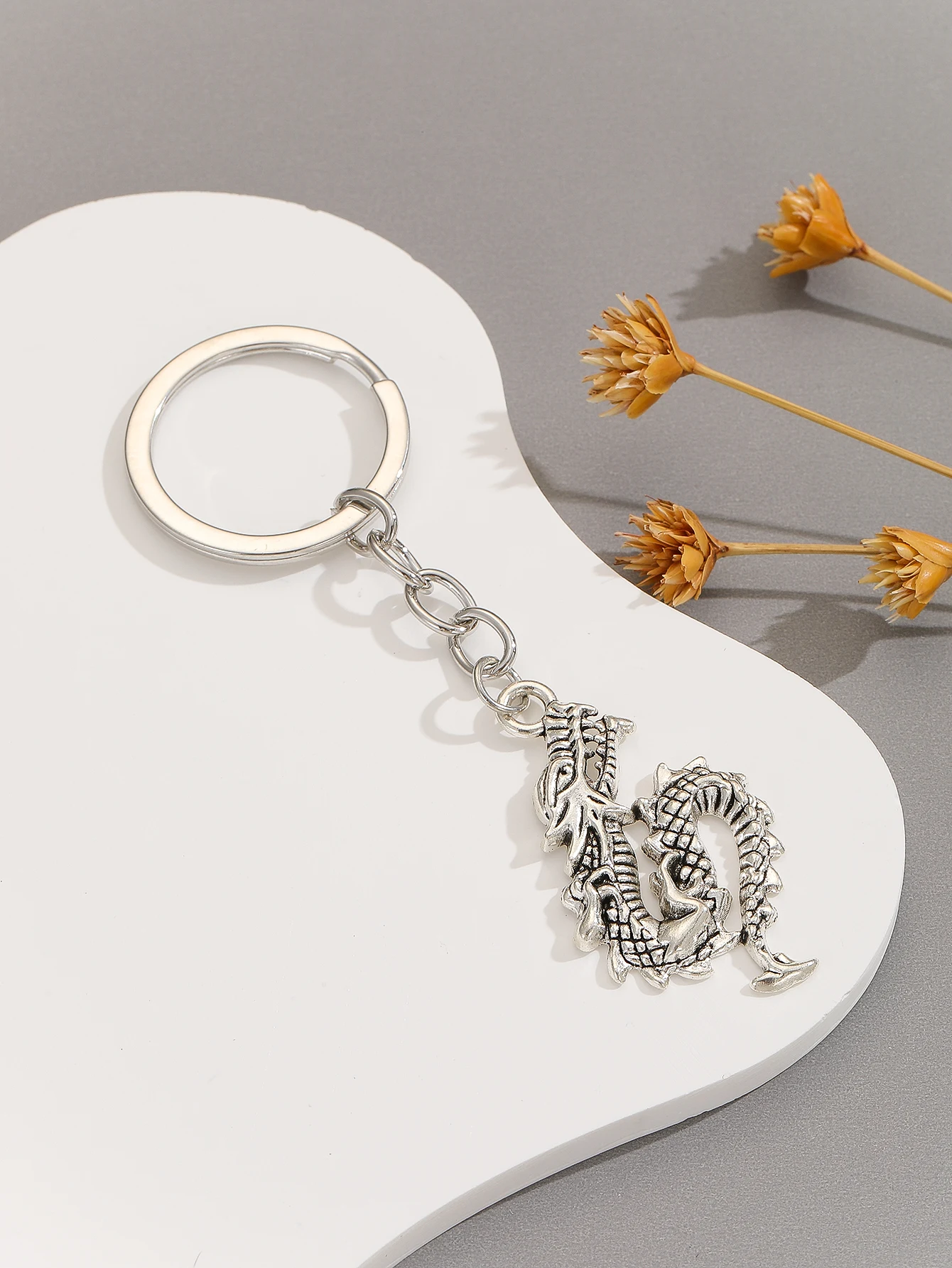 2024 Vintage China Dragon Pendant Alloy Car Key Chain Dragon Key Chain ...