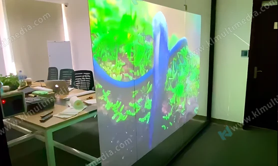 Transparent Holographic Projection Mapping Film for 3D Screens