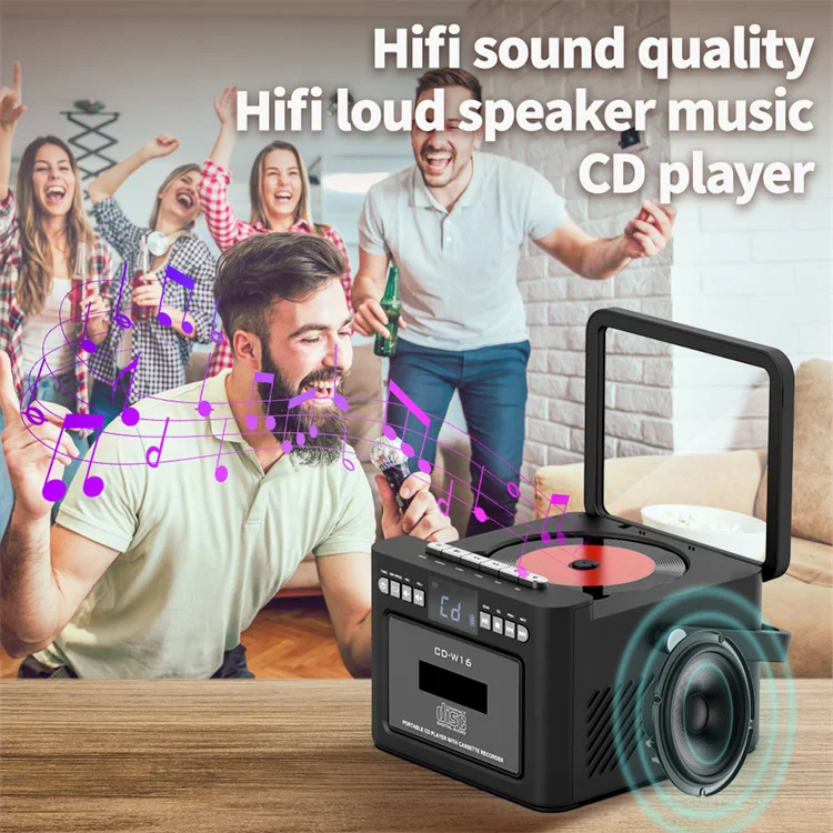 Portable CD Player Boombox Cassette Combo with FM Radio ...