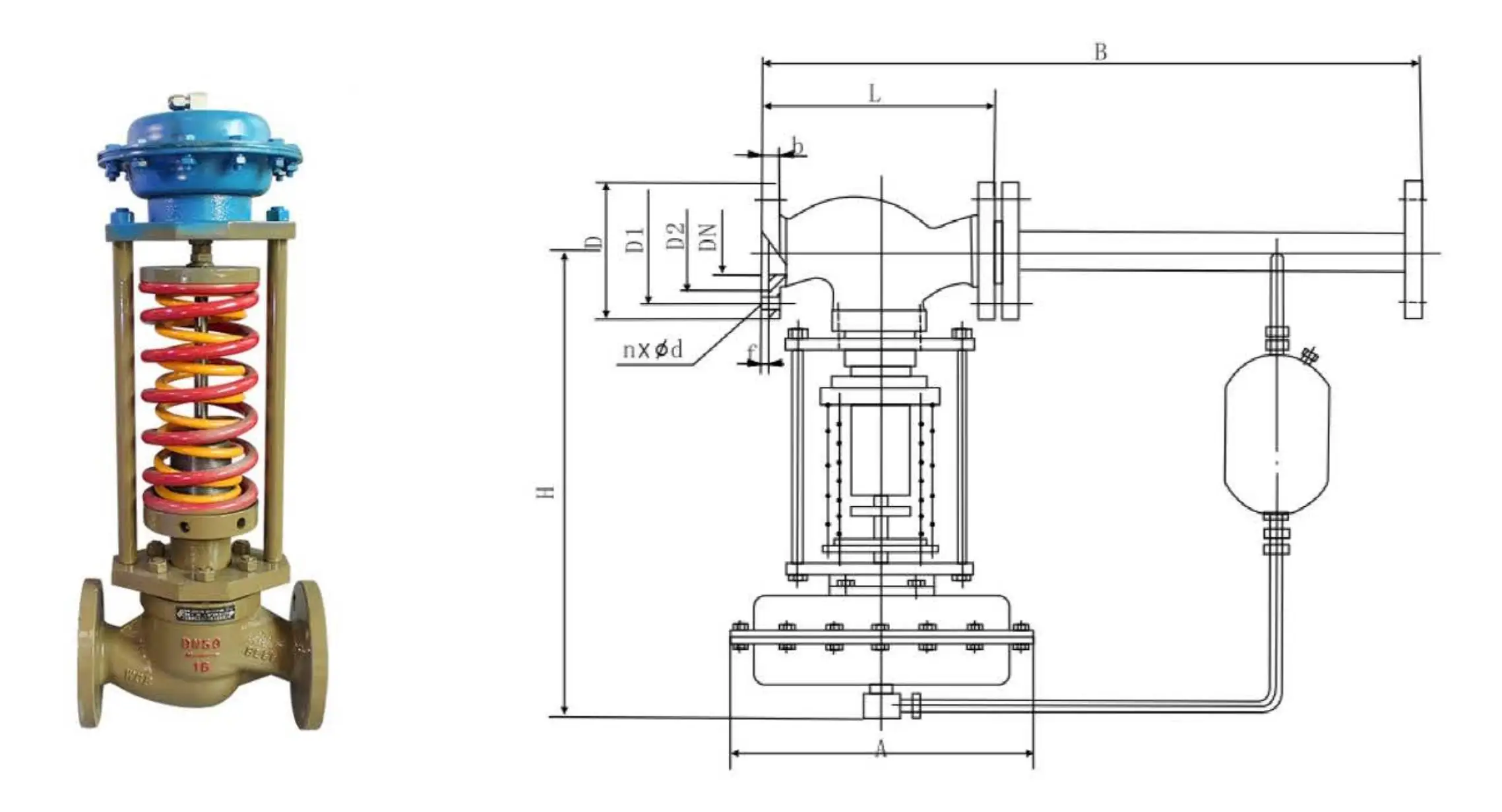Pressure Regulator Type WCB Flanged - Self Regulating Valve