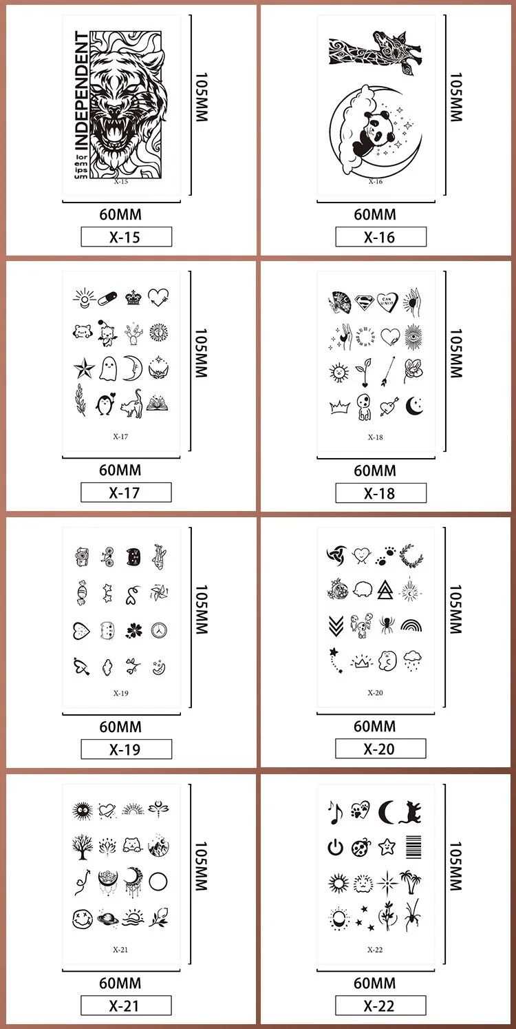 Non-toxic, Safe, and Realistic Tiny Finger Tattoo Stickers