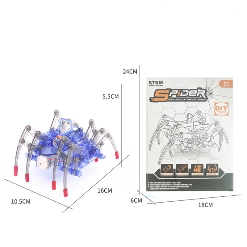 Children's Electric Spider Robot Diy Assembly Educational Toys Handmade ...
