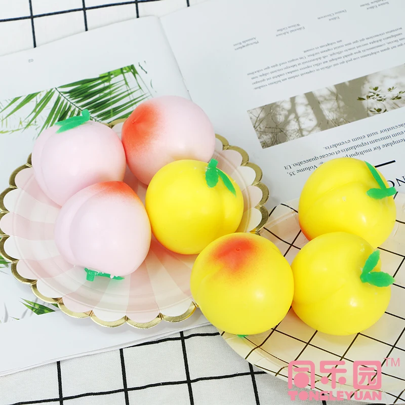 Simulation Peach Mini Kawaii Mochi Squishies Stress Relief Cute Vent ...