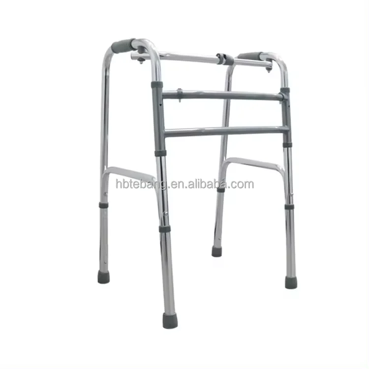 Walker & Rollator Steel Folding Mobility Frame Adjustable Height Walker ...