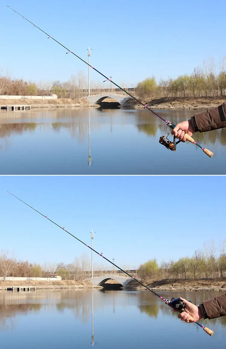 Colorful Ultra Light Fishing Rods Spinning Trout Rod 1.68m 1.8m 1.98m 2 ...
