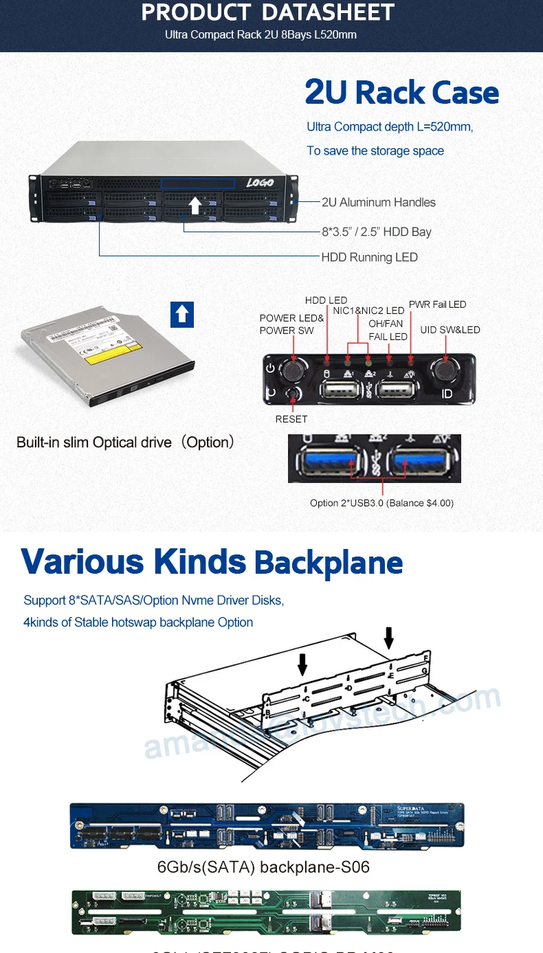 Innovision 2U 8bay Storage Server - Compact & Efficient