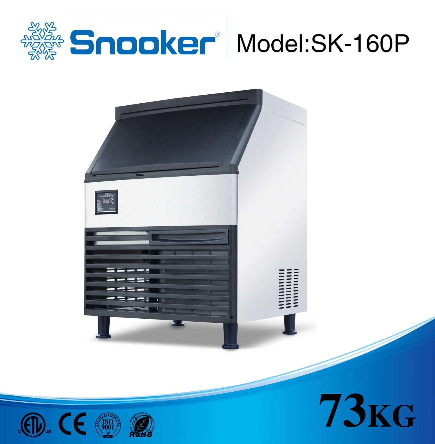 100kg/24hrs Space Saving Ice Machine - Efficient & Durable