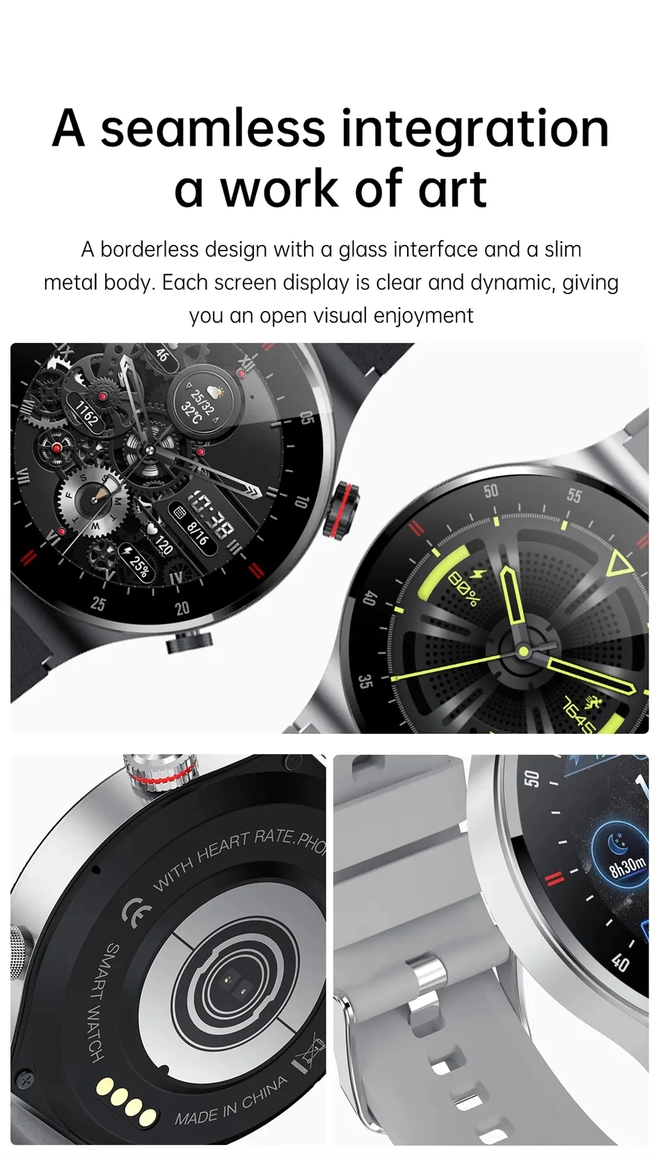 Bw0382 QW33 Smart Watch - Full Touch Screen Fitness Tracker