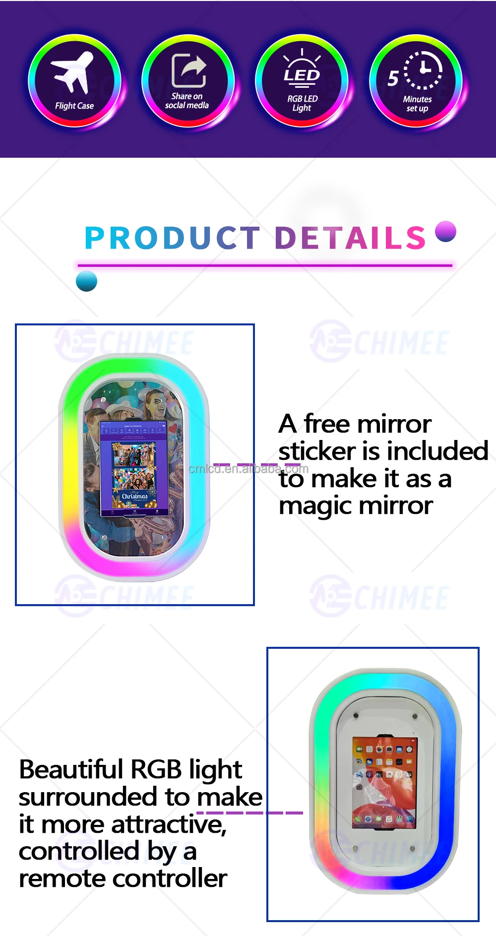 Magic Mirror ipad Photobooth Shell With Salsa Oval Faceplate case ...