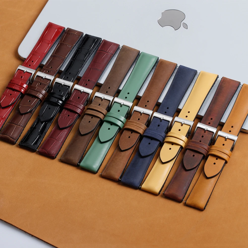 Genuine Leather Rubber Watch Band With Leather Watch Band Strap - Buy ...