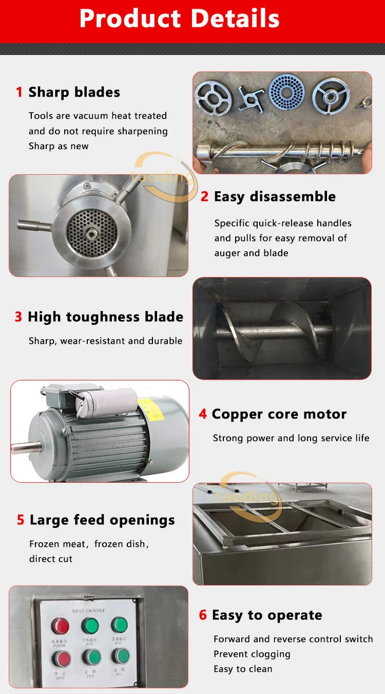 500kg/h Industrial Meat Mincer Machine Mincing Frozen Meat Grinder Pork ...