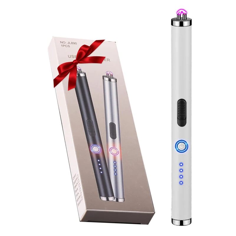Upgraded Safety Push-pull Switch Usb Arc Lighter Long Neck And Led Real ...