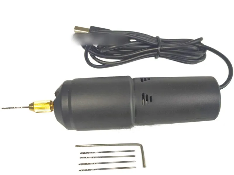 Mini Hand Drill USB Electric Drill Pearl Aircraft Model