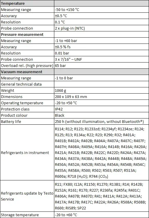 Testo 549 Original Digital Manifold Meter Air Conditioner Refrigerant ...