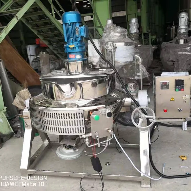 500l Gas Fire Cooking Pot Hot Sauce Jacket Kettle With Mixer/gas ...