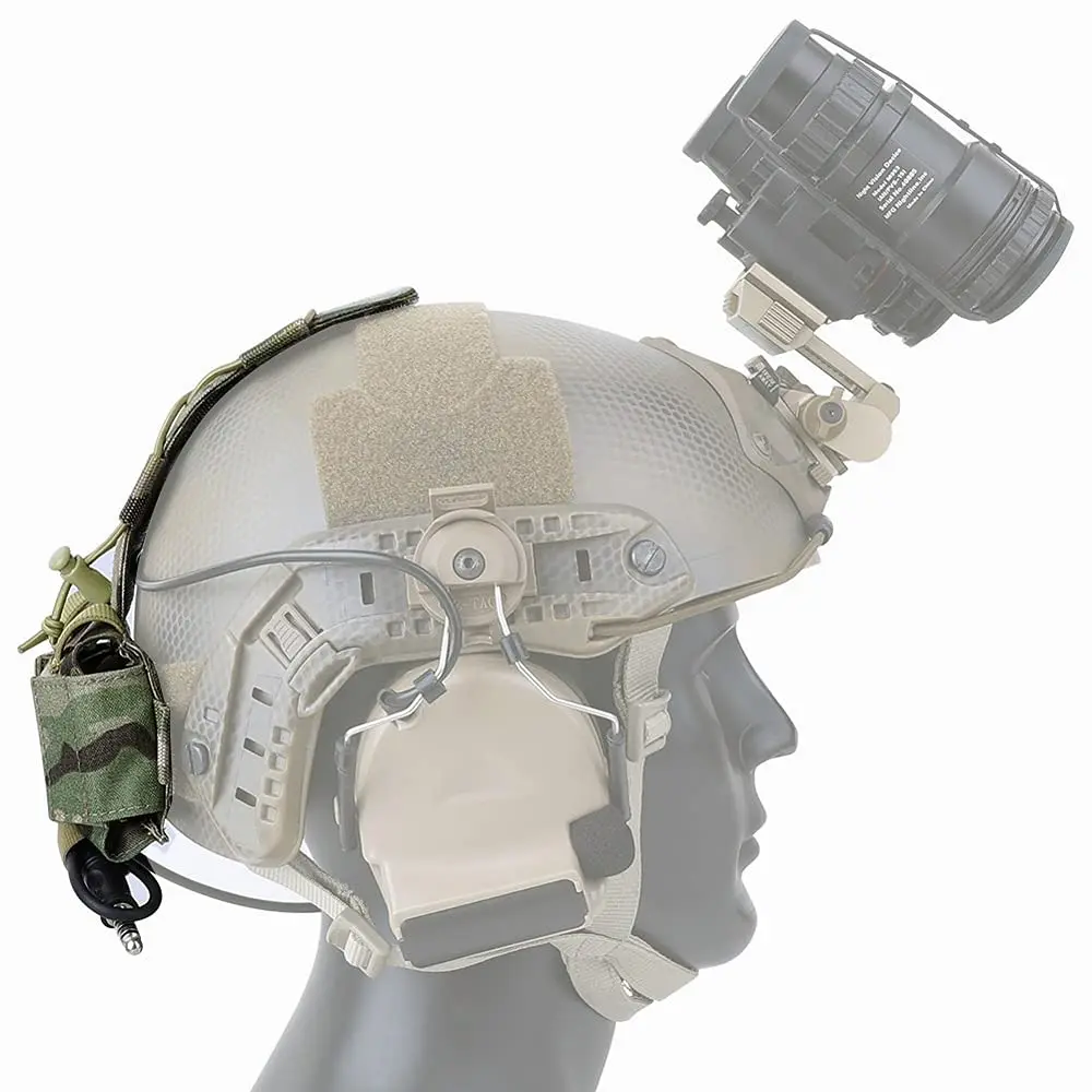 Hlx Tactical Helmet Cover With Battery Rear Pouch For Fast Helmet ...