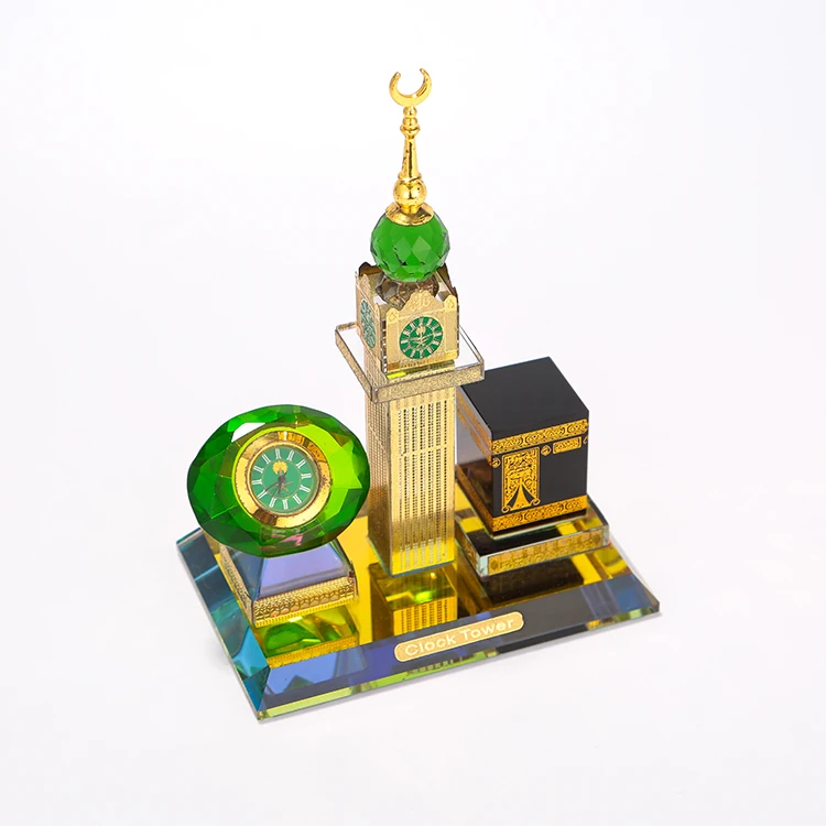 Islamic Muslim Souvenirs Gifts Mecca Makkah Royal Crystal Glass Clock ...