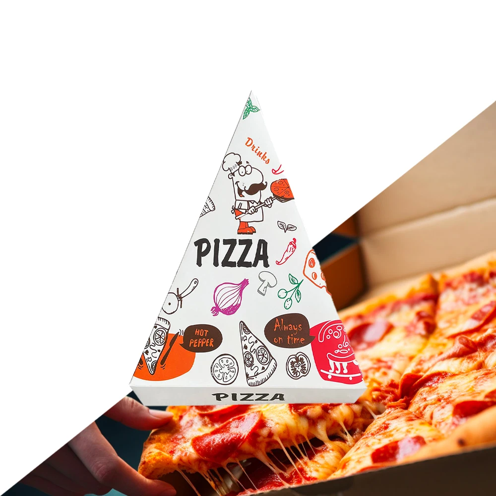Slice Pizza Holder Box Clamshell Food Container Paper Pizza Box ...