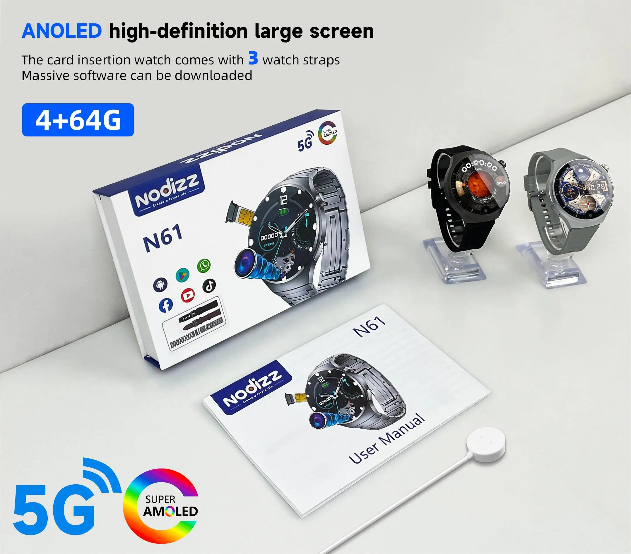 2024 Chinese Smart Watch N61 - High Definition & Waterproof