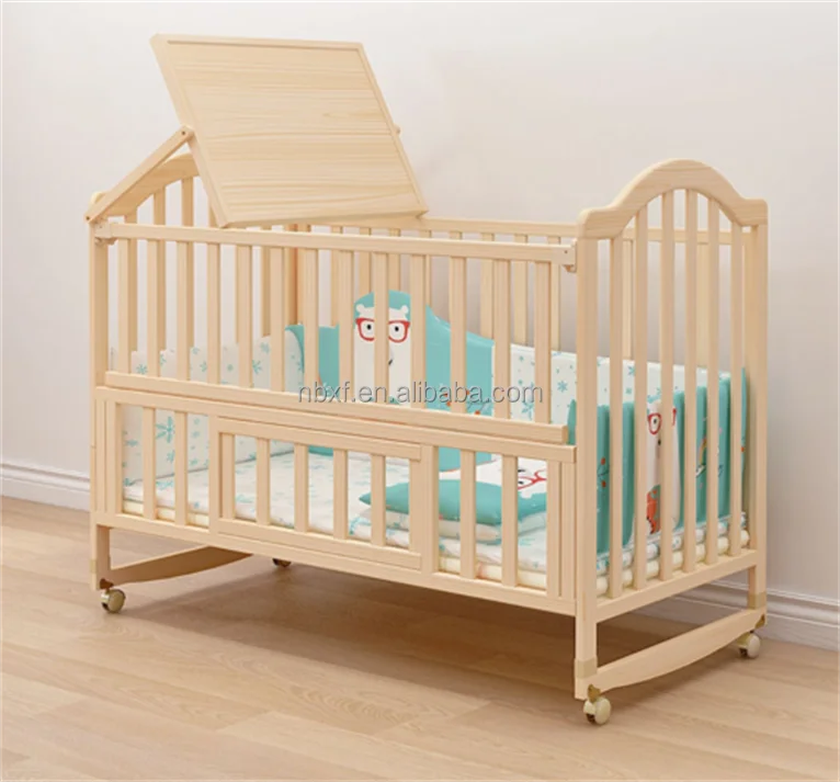 Multifunctional Solid Wooden Baby Cribs Convertible In Bed /baby Cribs ...
