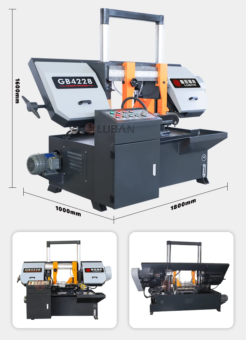 Luban Metal Cutting Band Saw Machine Double Column Reasonable Structure ...