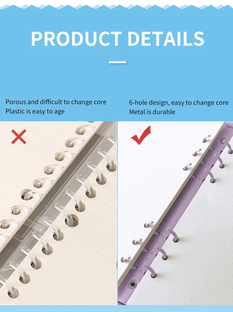 Wholesale A4 A5 A6 A7 File Budget Binder Clear Pocket 6Ring Zipper PVC ...