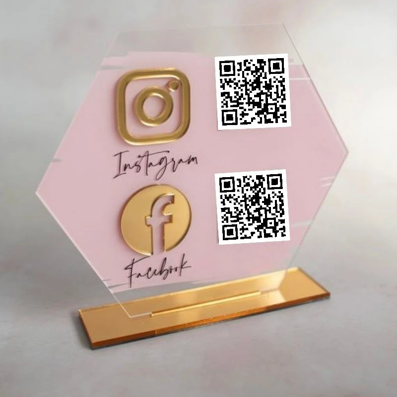 Custom Countertop Clear Acrylic Qr Code Holder Payment Qr Code Display ...