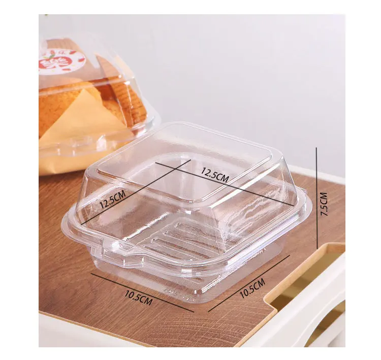 Transparent Square Disposable Plastic Dessert Box PET Material Food ...