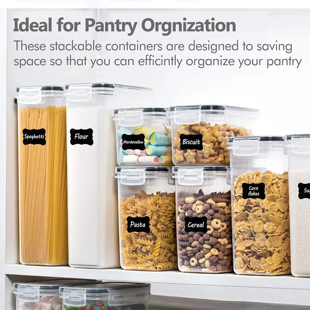 14pcs Set Organic Kitchen Storage Containers Single-tier Transparent ...