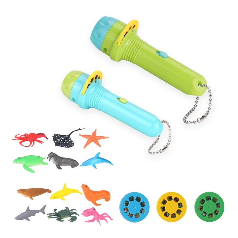 6pcs Marine Animal Models Kids Children Educational Flashlight ...