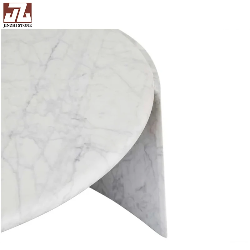 Modern Calacatta White Round Table Casual Living Room Dining Table ...