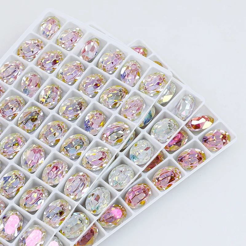 Wholesale Dongzhou Oval Glass Rhinestone K9 Crystal Beads