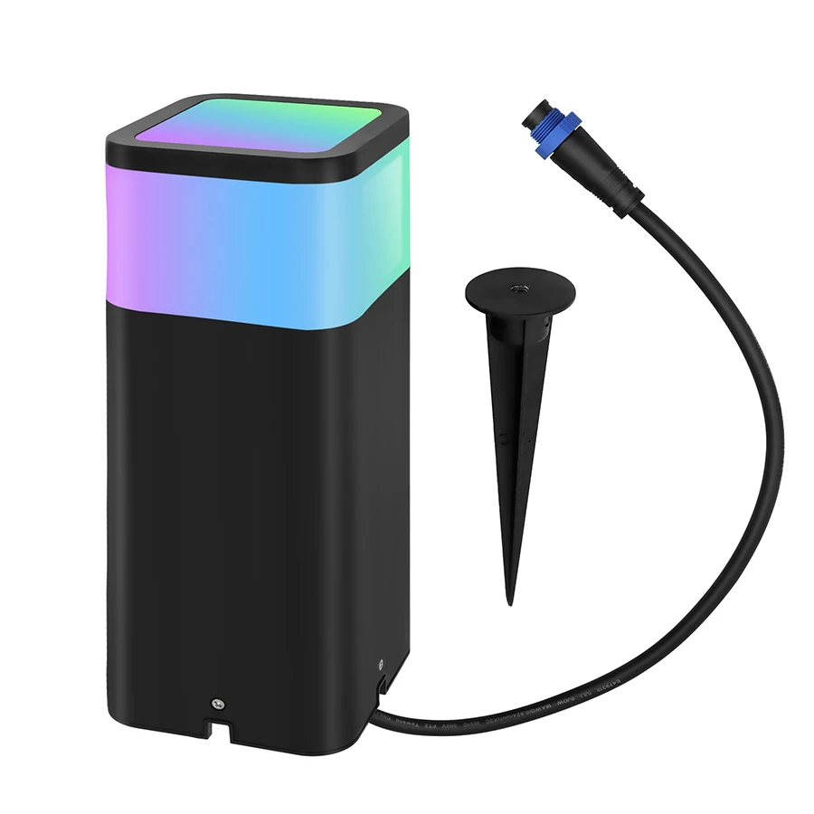 12w Outdoor Waterproof Aluminum Led Garden Pathway Post Light Rgb Smart ...