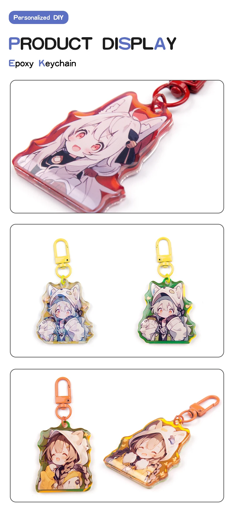 Hinchee Make Your Own Acrylic Epoxy Keychain Double Sided Printing ...