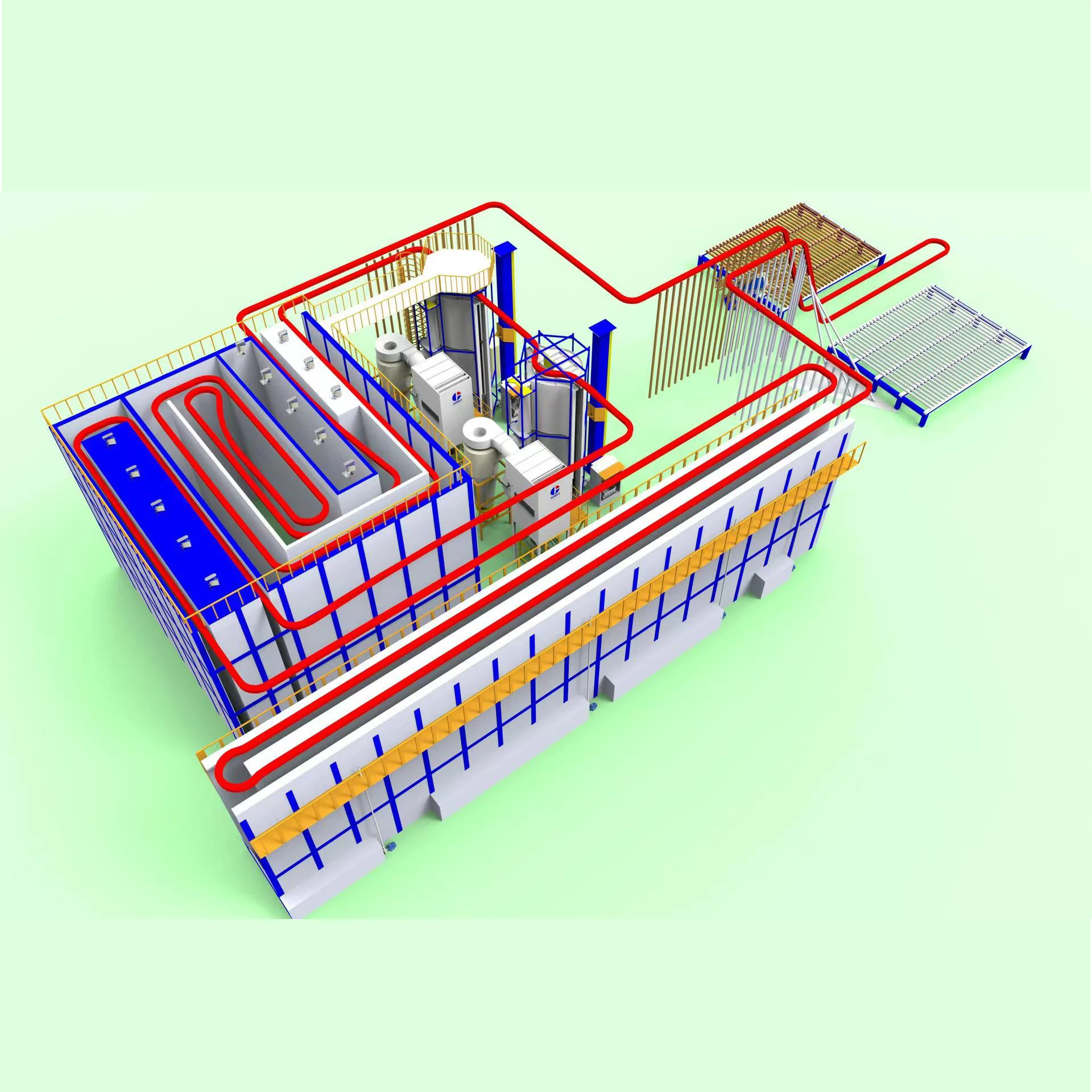 Haztek Powder Coating Line Systemaluminum Profile Vertical Spraying ...