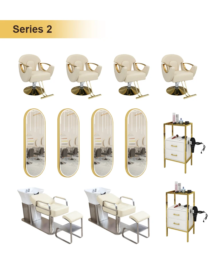 Modern Beauty Salon Furniture Sets Modern Luxury Yellow Barber Chairs ...