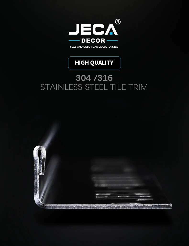 Foshan Factory JECA Decorative Profile L Shape Tile Strips