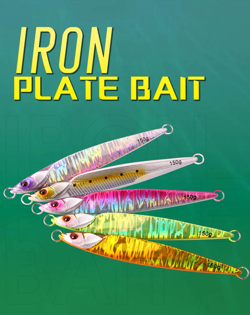 100g/120g/150g/160g/180g/200g/210g Luminous Noctilucent Metal Jig Vertical Slow Pitch Jigging ...