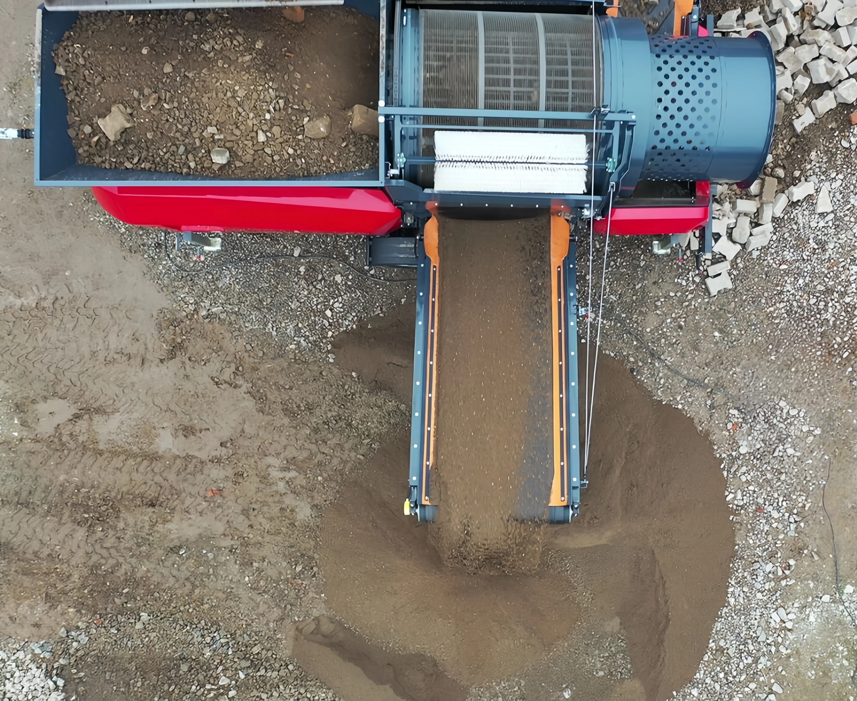 Mobile Compost Trommel Screen - Efficient Material Sifting