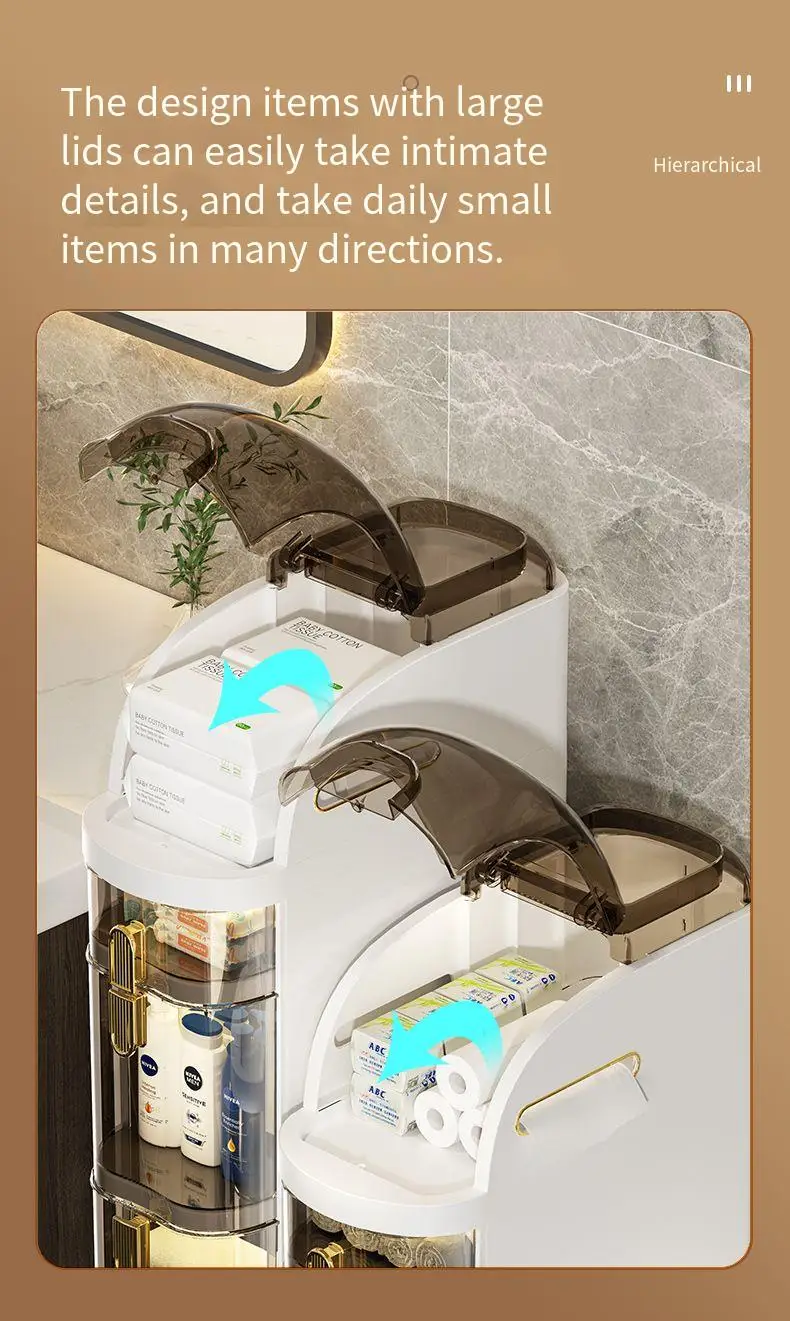 Rmier Plastic Bathroom Crevice Storage Cabinet Household Drawer Style ...