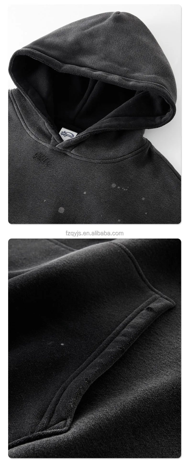 Custom Men's Hoodie - Vintage Distressed Boxy Fit Pullover