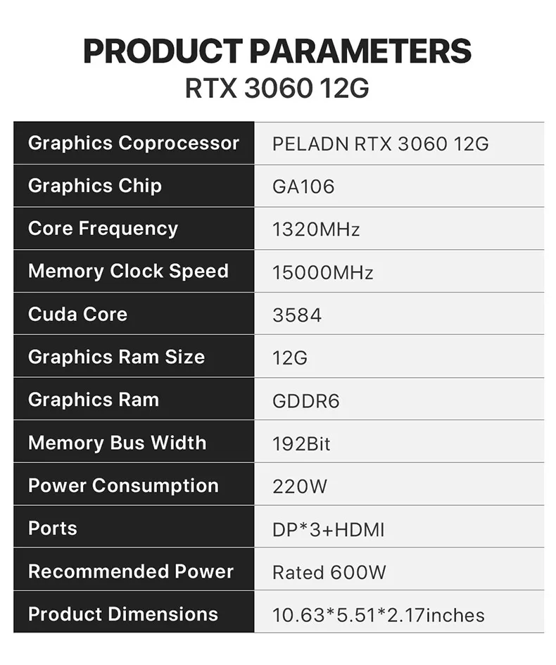 Geforce Rtx 3060 Graphics Card Rtx 3060 12gb 3060 Graphics Cards - Buy ...