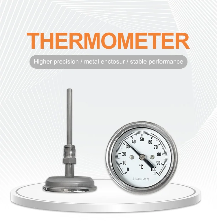 120 Degree Stainless Steel Industrial Dial Type Bimetal Thermometer ...