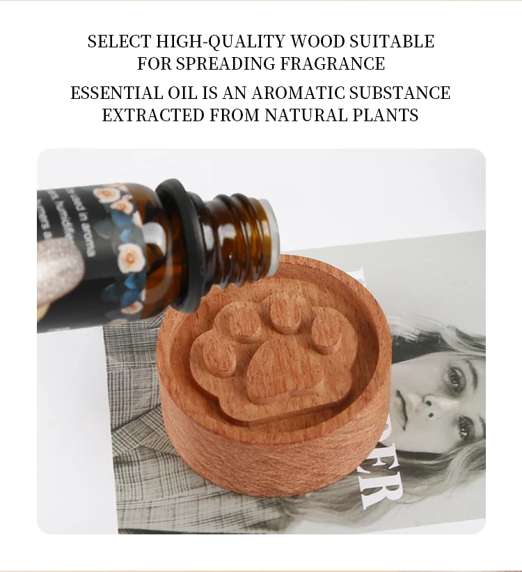 Wooden Diffusion Wood Block Aroma Reed Diffuser Air Freshener Essential ...